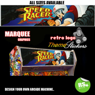 Speed Racer graphic Arcade Artwork Marquee Stickers Graphic / All Sizes ...