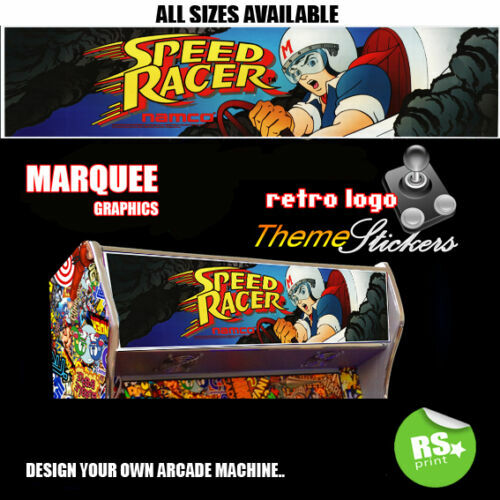 Speed Racer graphic Arcade Artwork Marquee Stickers Graphic / All Sizes ...
