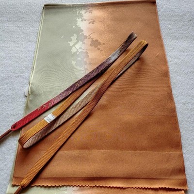 Silk Kimono Obi Set with Hand-Knitted Obi-Obijime & Obiage, Used | eBay