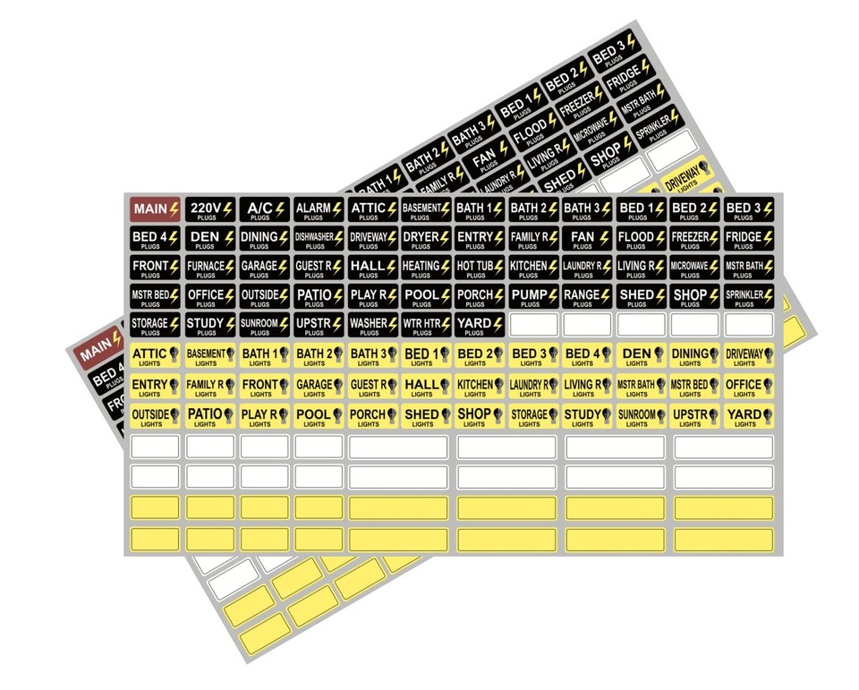 Circuit Breaker Box Stickers Removable Stickers for Electrical Plugs ...
