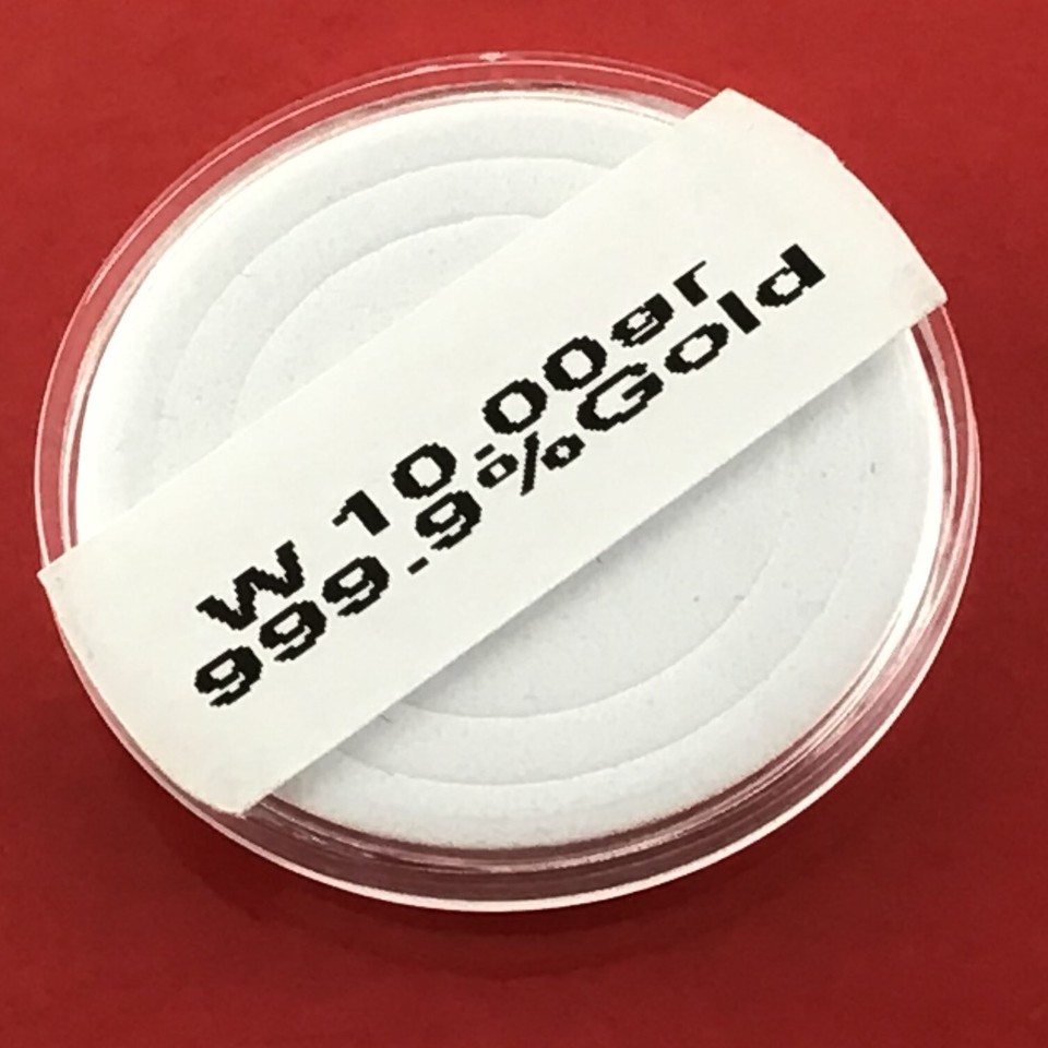 10 Gram 9999 Fine Solid Gold Hand Poured Hallmarked Round Bar Ingot ...