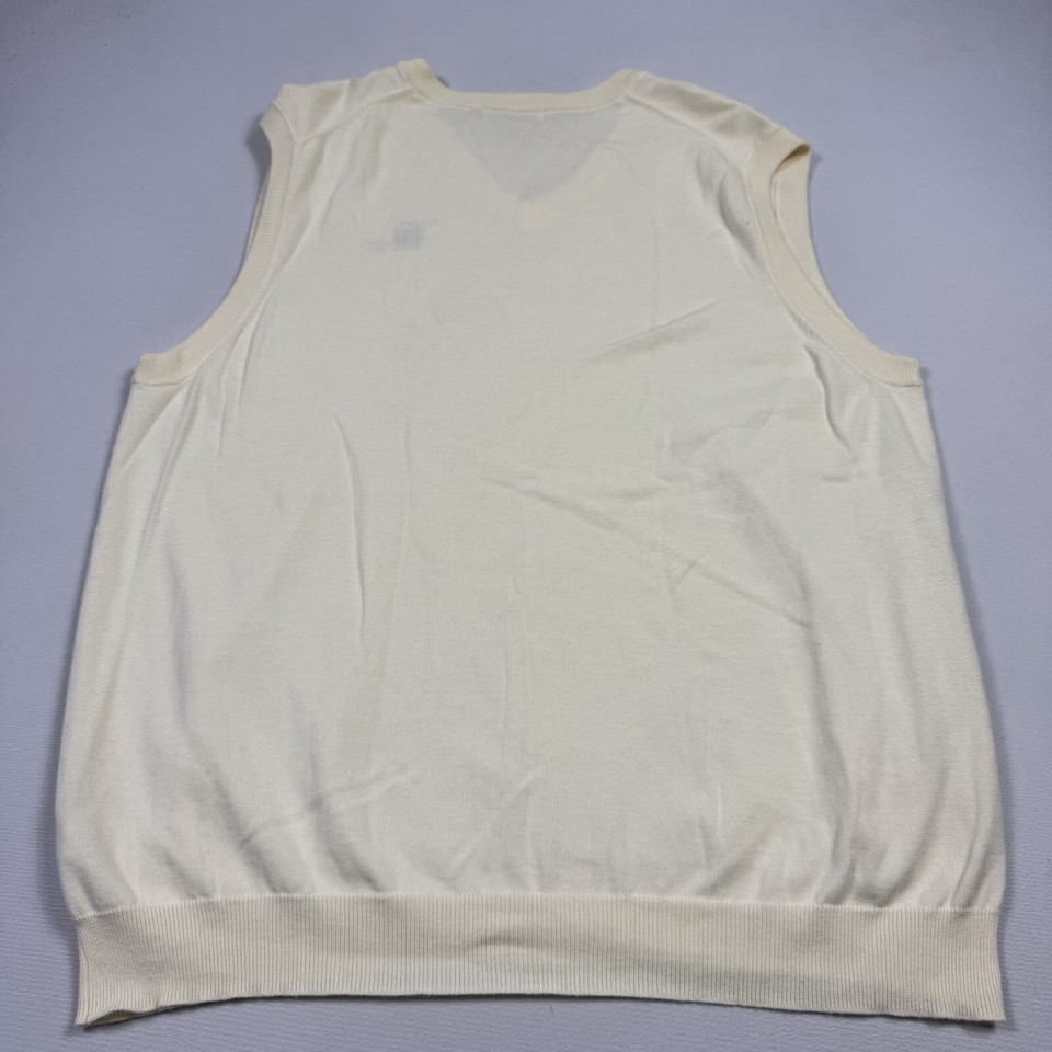 Donald Ross Men’s Golf Sweater Vest The Quechee Club Logo Cotton Cream ...