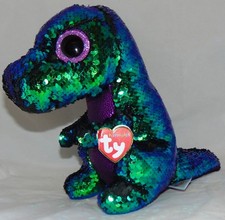 Ty Flippables 9 Inches Reverse Sequin Tremor The Dinosaur Beanie Boo ...