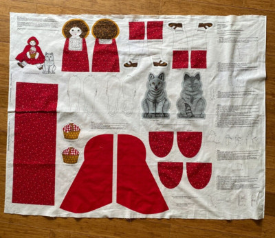 Little Red Riding Hood Vintage Fabric Toy Doll Craft Panel by Cranston ...