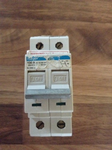 Hager 100 Amp Double Pole Main Switch Disconnector N299 BS5419 380/415v ...