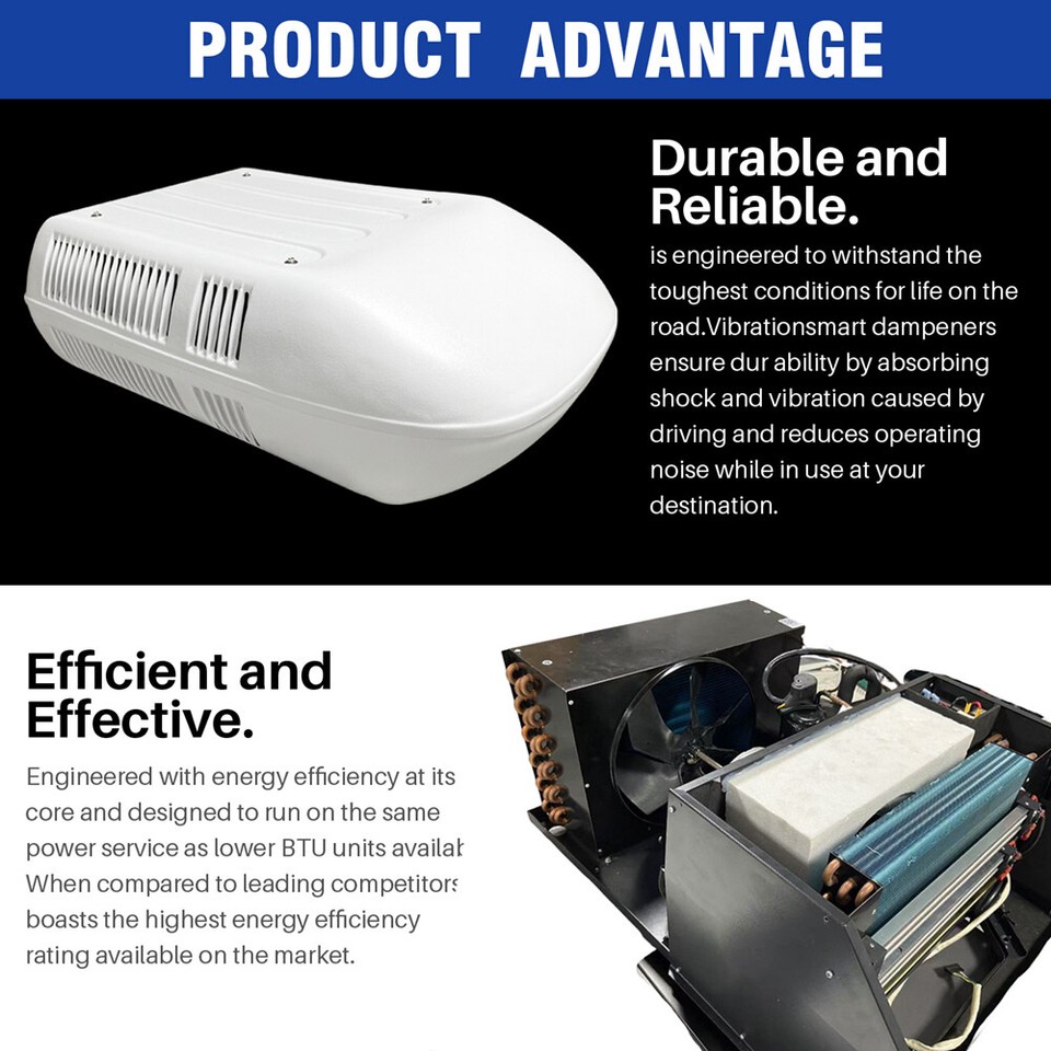 110V RV Rooftop Air Conditioner Cool&Heat 15000BTU Motorhome Camper AC ...