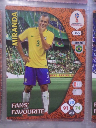 Panini Card Miranda Brazil Football, FIFA World Cup Russia, 365 ...