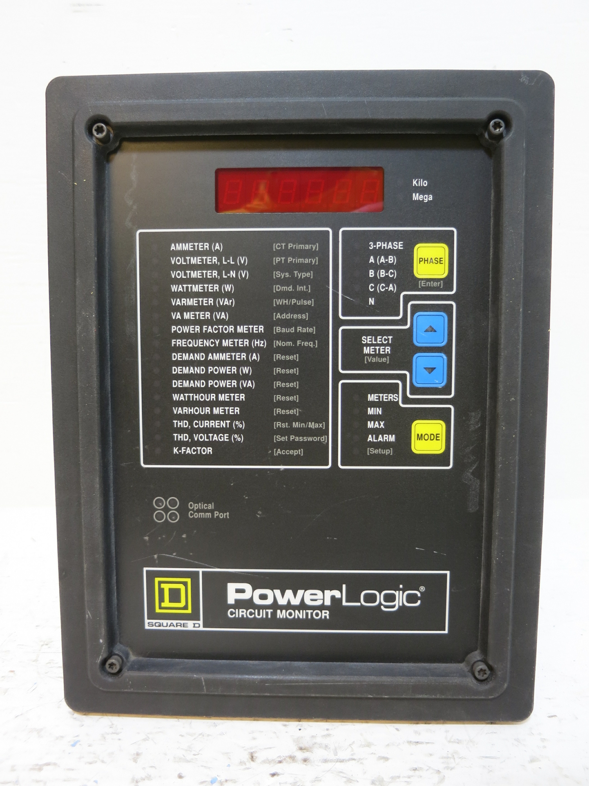 Square D PowerLogic 3020-CM-2250 Circuit Monitor w/ 3090-VPM-277-C1 ...
