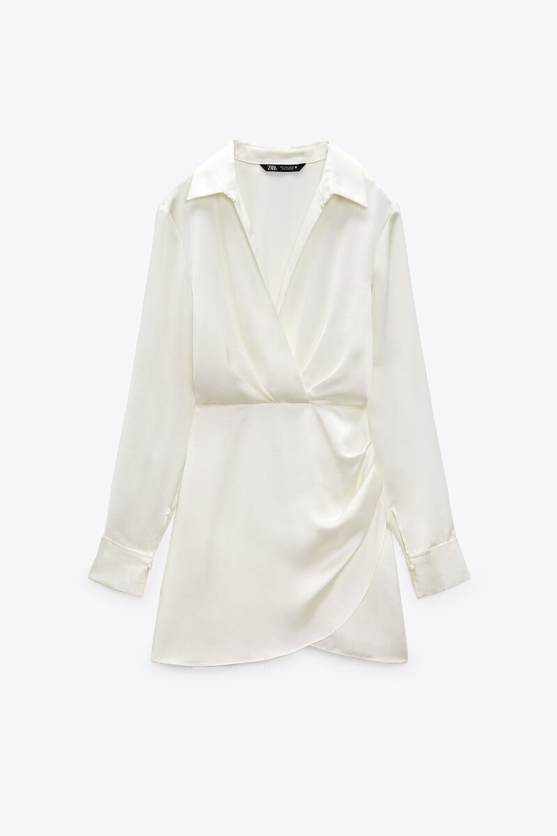 Zara Woman Short Satin Dress Oyster White Sz S 3067/260 | eBay Zara Woman Short Satin Dress Oyster White Sz S 3067/260 | eBay