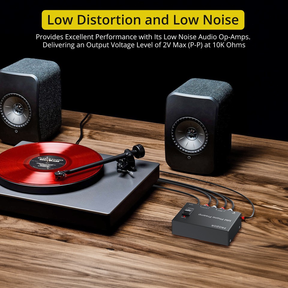 Phono Preamp Mini Stereo Audio Low Noise MM Turntable preamplifier w ...