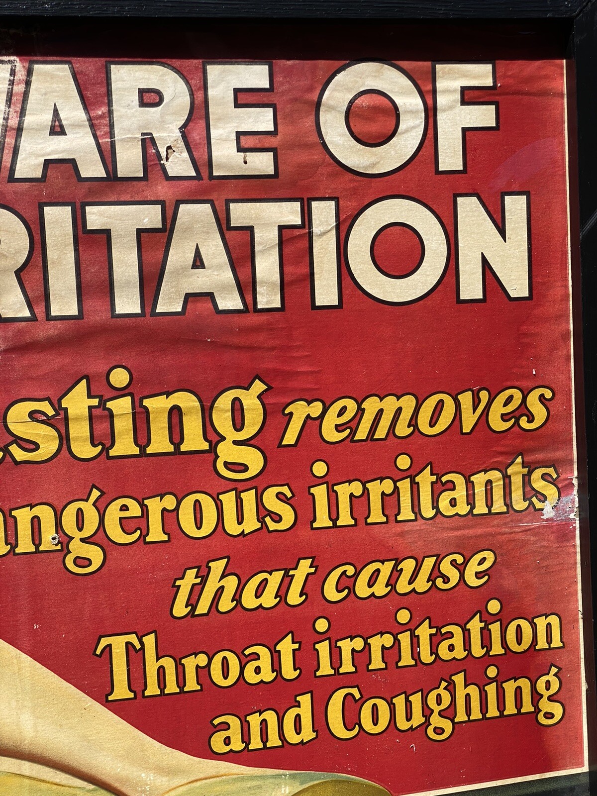 RARE 1920'S LUCKY STRIKE CIGARETTE "BEWARE OF IRRITATION" STORE DISPLAY ...