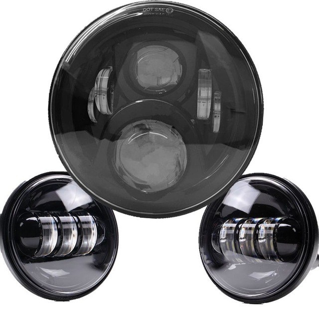 7" LED Daymaker Headlights with 4.5" Fog Lights For Harley Davidson ...