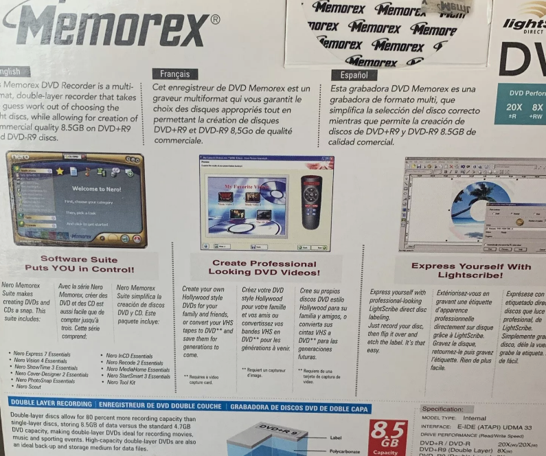 NEW Memorex MRX-530L CD/DVD IDE Lightscribe Internal Recorder Burner ...