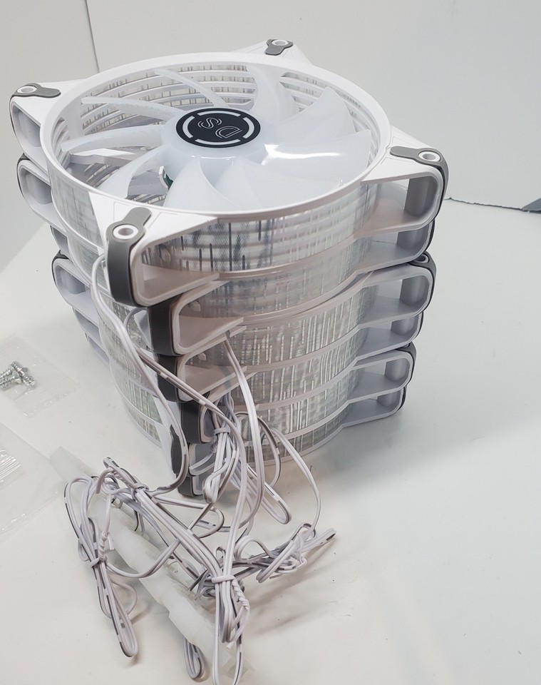 DS Static RGB LED 120MM White Case Fan for PC Cases, CPU Coolers ...