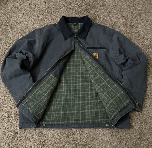 Carhartt Detroit Jacket Blanket Lined Mens Medium J97 PTL Faded Black ...