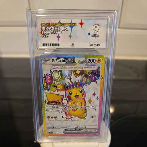 Pikachu EX - 219/191 Surging Sparks - ACE 9 Graded Pokémon Card with ...