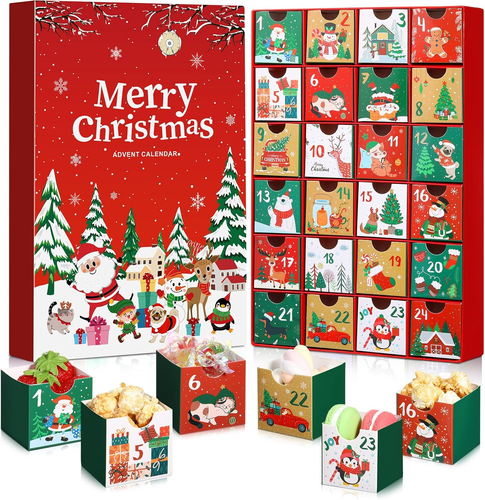 Christmas Advent Calendar Boxes 24 Days Advent Countdown Gift Boxes ...