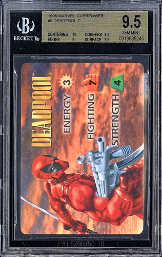 1995 Marvel OverPower DEADPOOL BGS 9.5 Gem Mint POP 4 MCU Card Graded ...