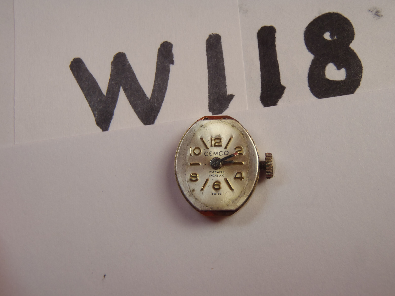 Vintage Villereuse Watch Co. Cemco Swiss Watch Movement 17 Jewels For ...