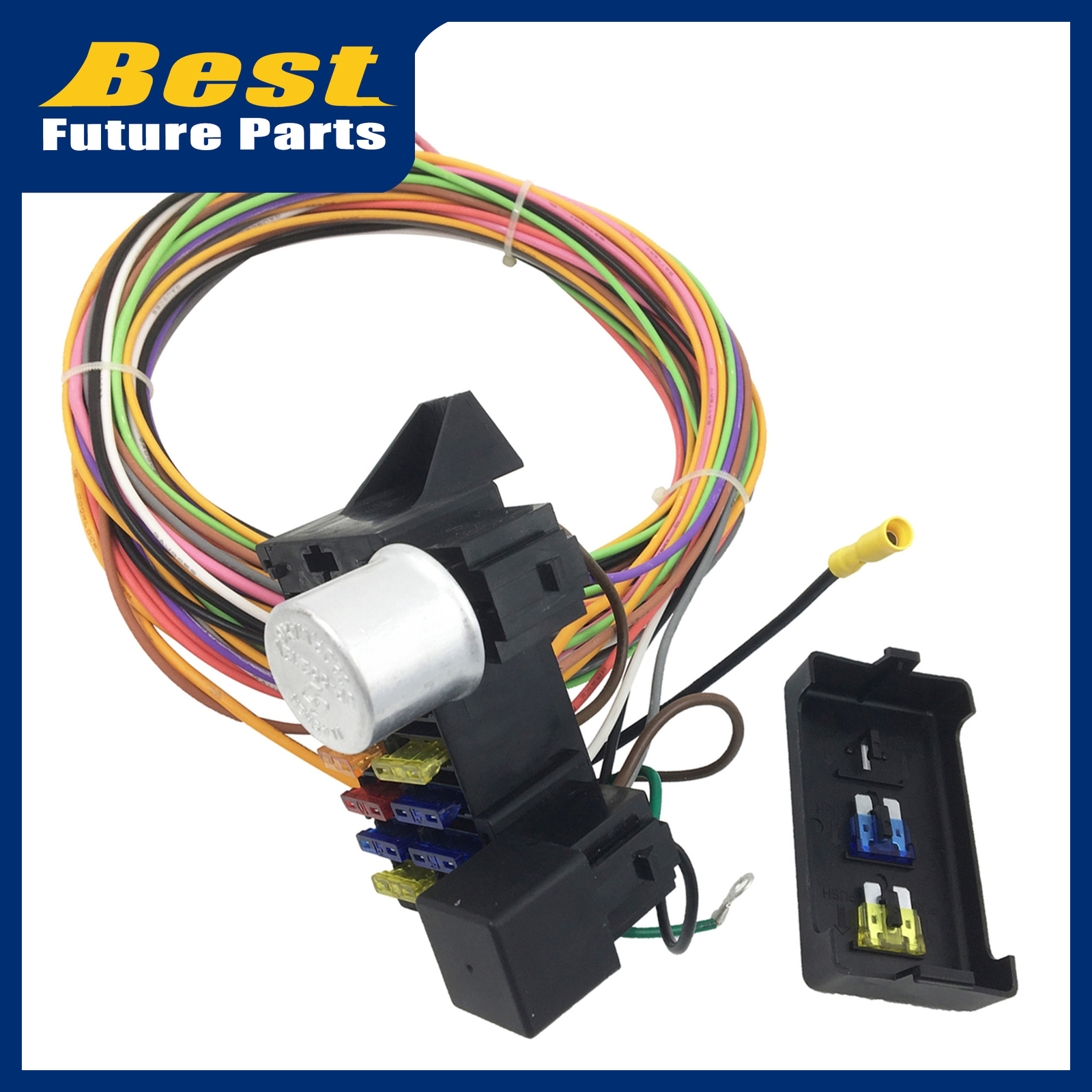 10 Circuit 8 Fuses Basic Wire Harness Fuse Box Street Hot Rat Rod ...