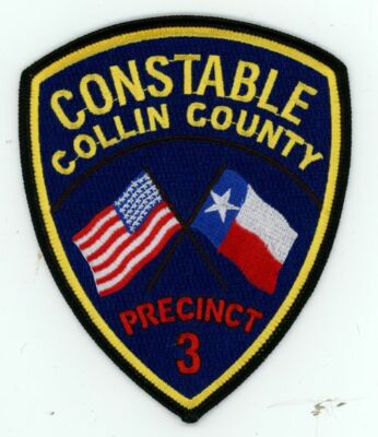 TEXAS TX COLLIN COUNTY CONSTABLE PRECINCT 3 NICE SHOULDER PATCH POLICE ...