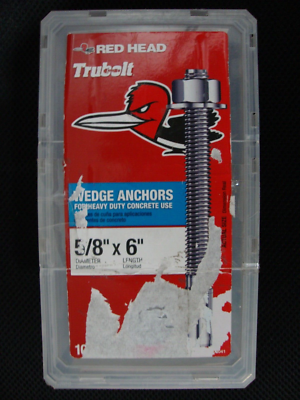 Red Head Wedge Concrete Anchor 5/8" dia. X 6" Long, Box of 10, New | eBay