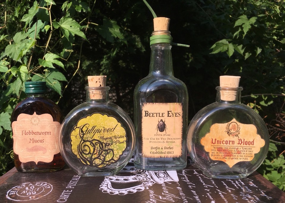 Labels Only Gillyweed,Beetle Eyes,Flobberworm,Unicorn Blood Harry ...