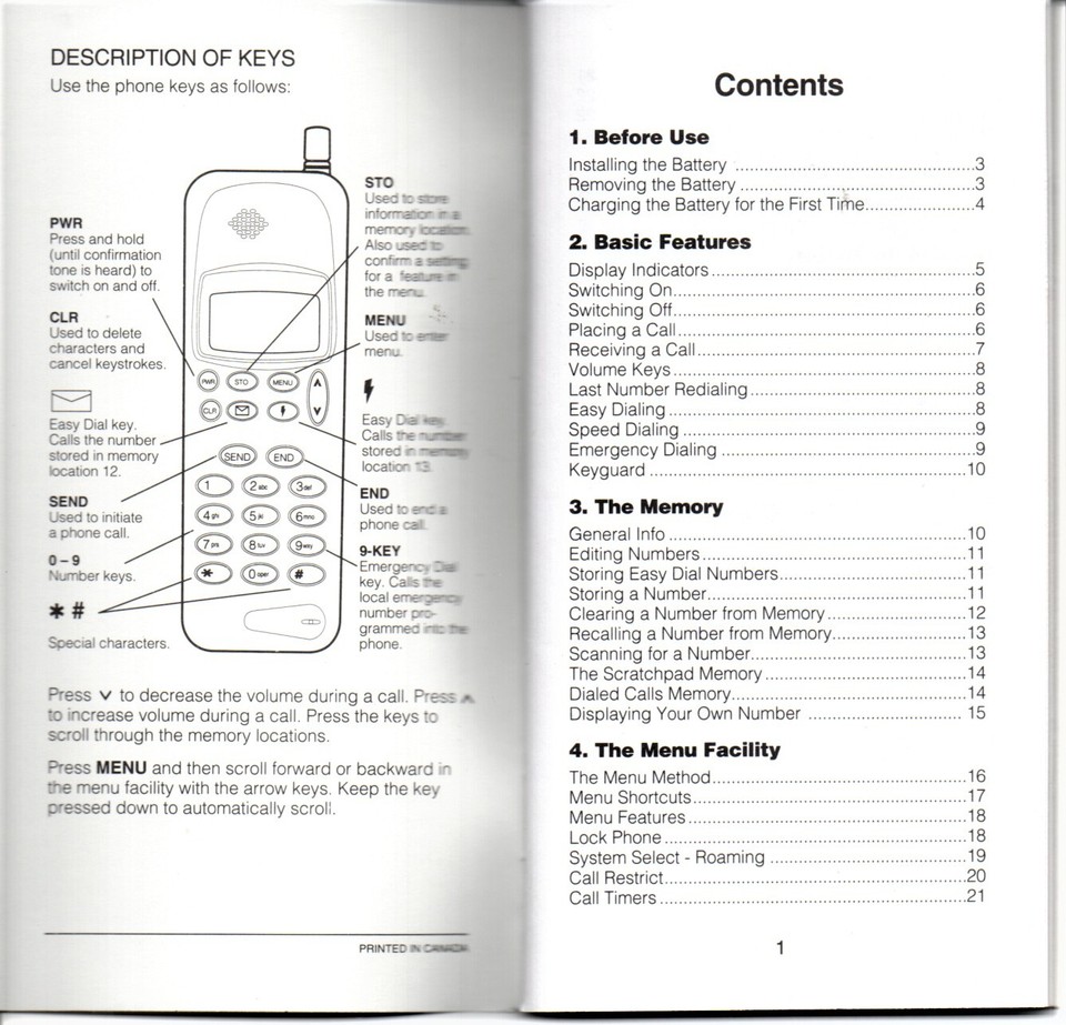 Owner's Manual for Nokia 100 THA-9 Analog Cell Phone/English & Spanish ...