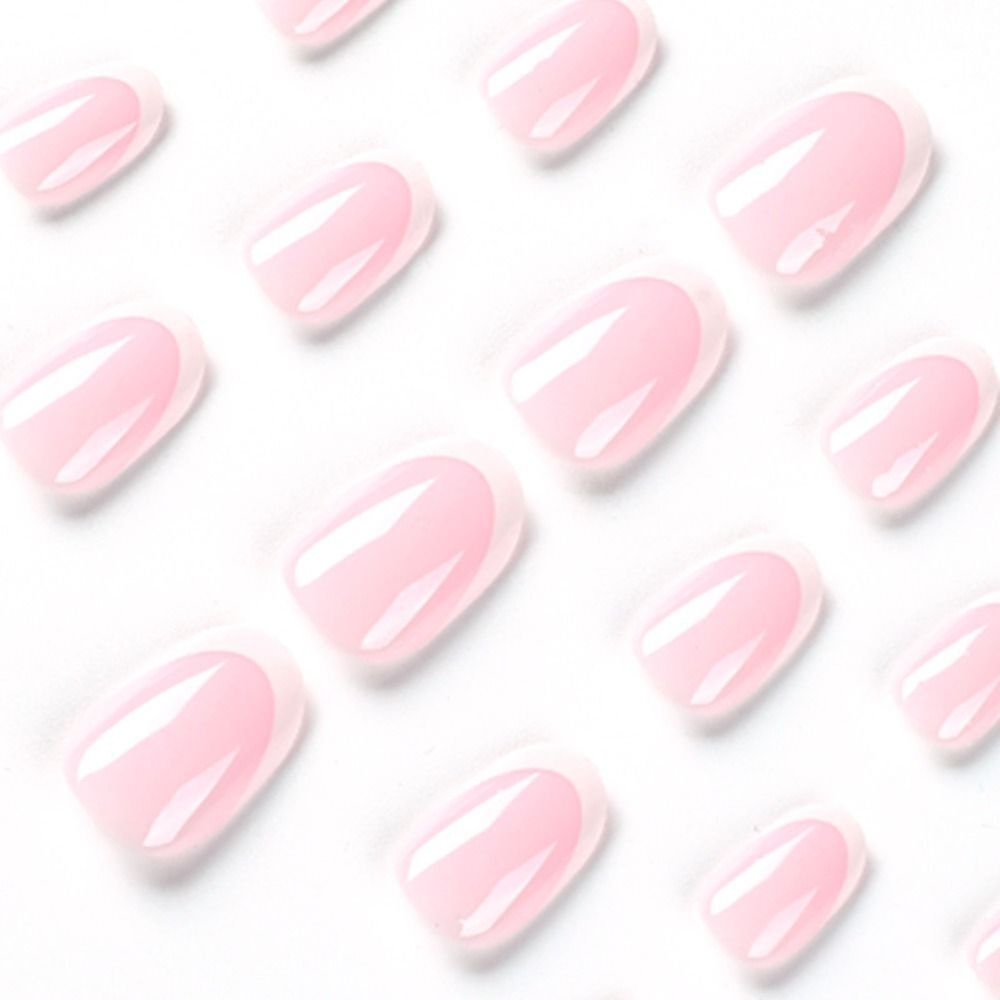 Detachable Fake Nials Press on Nails Short Almond False Nails White ...