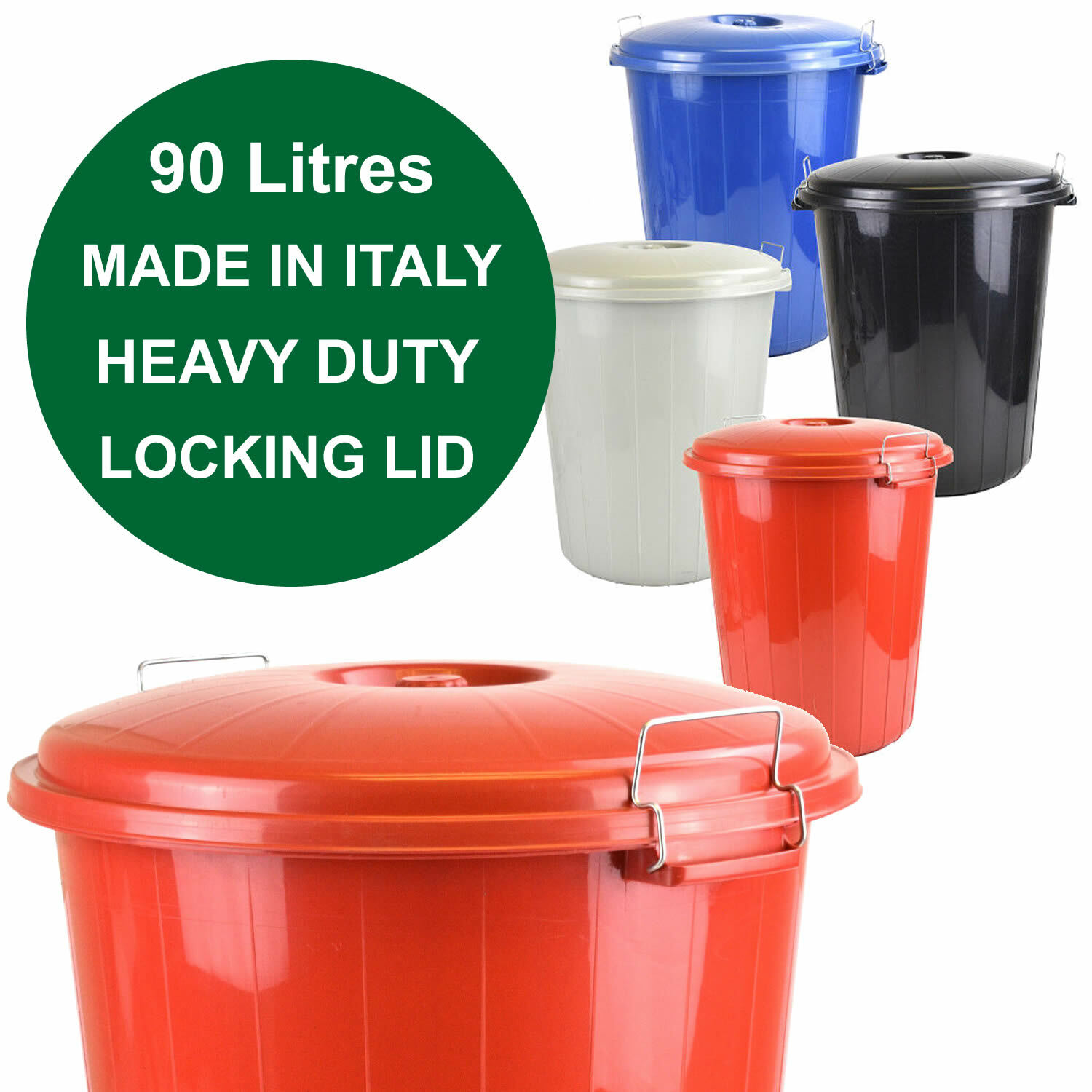 Lock Bin Rubbish Bin Made With Recycle Plastic Dustbin Lid 25-90 Litre ...