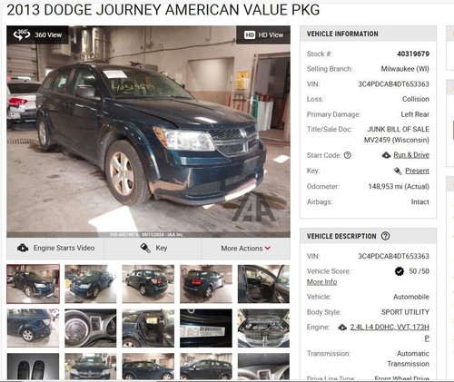 Starter Motor 4 Speed Transmission Fits 09-20 JOURNEY 4352349 | eBay