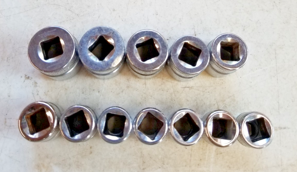 12 Piece SNAP-ON 3/8" Drive 6 Point Shallow Chrome Metric Socket Set 8 ...