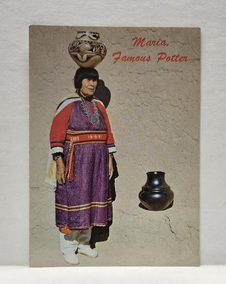 Maria, Famous Potter San Ildefonso Pueblo, New Mexico Vintage Postcard ...