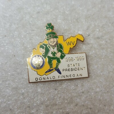 Vntg Elks BPOE Pin Lodge West Virginia Donald Finnegan State President ...