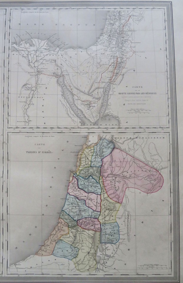 Sacred Holy Land Palestine Jerusalem Israel tribes c. 1850-60 Dufour ...