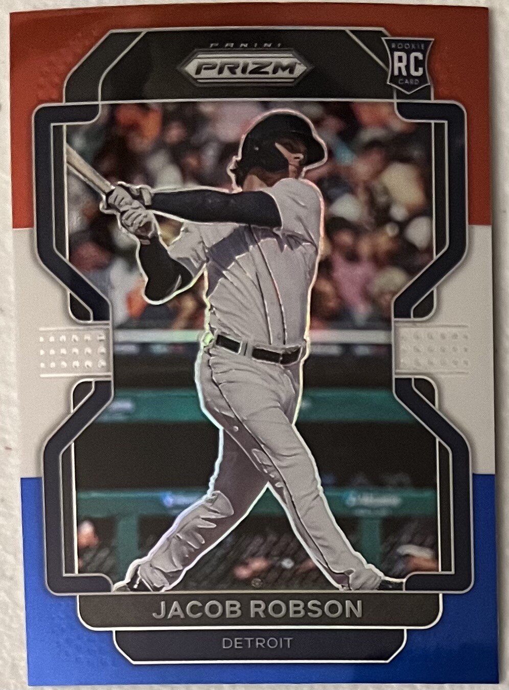 2022 Panini Prizm Red White Blue Prizm RC Jacob Robson Detroit Tigers ...