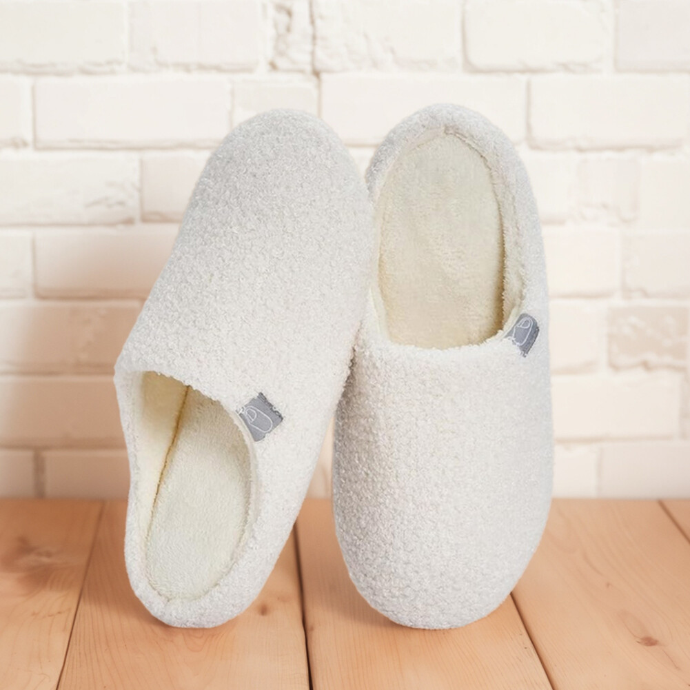 Women Men Fuzzy Curly Fur Slippers Non-Slip Cozy Soft Warm Slippers ...