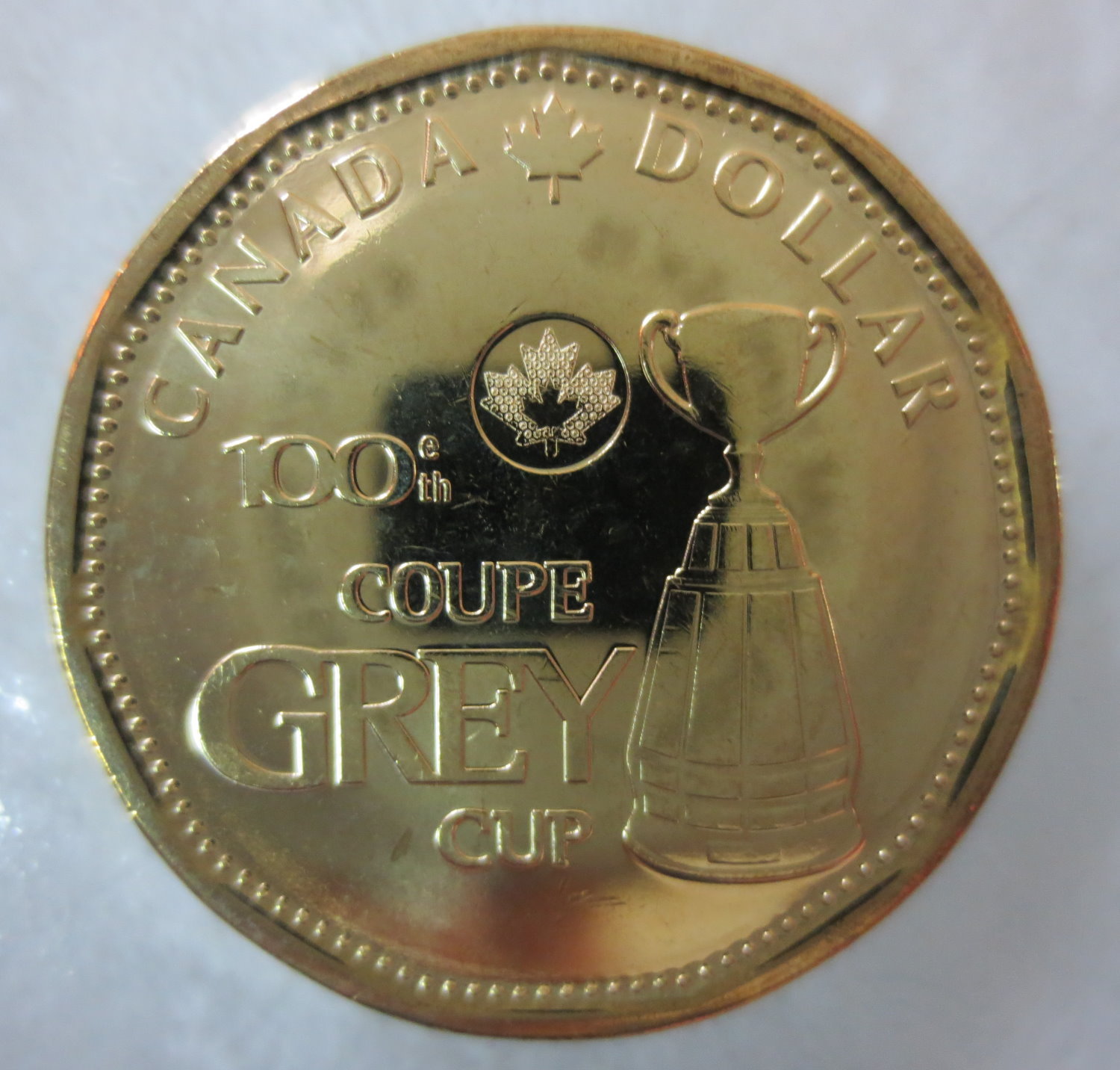 2012 100TH GREY CUP LOONIE UNCIRCULATED FROM MINT ROLL DOLLAR COIN | eBay