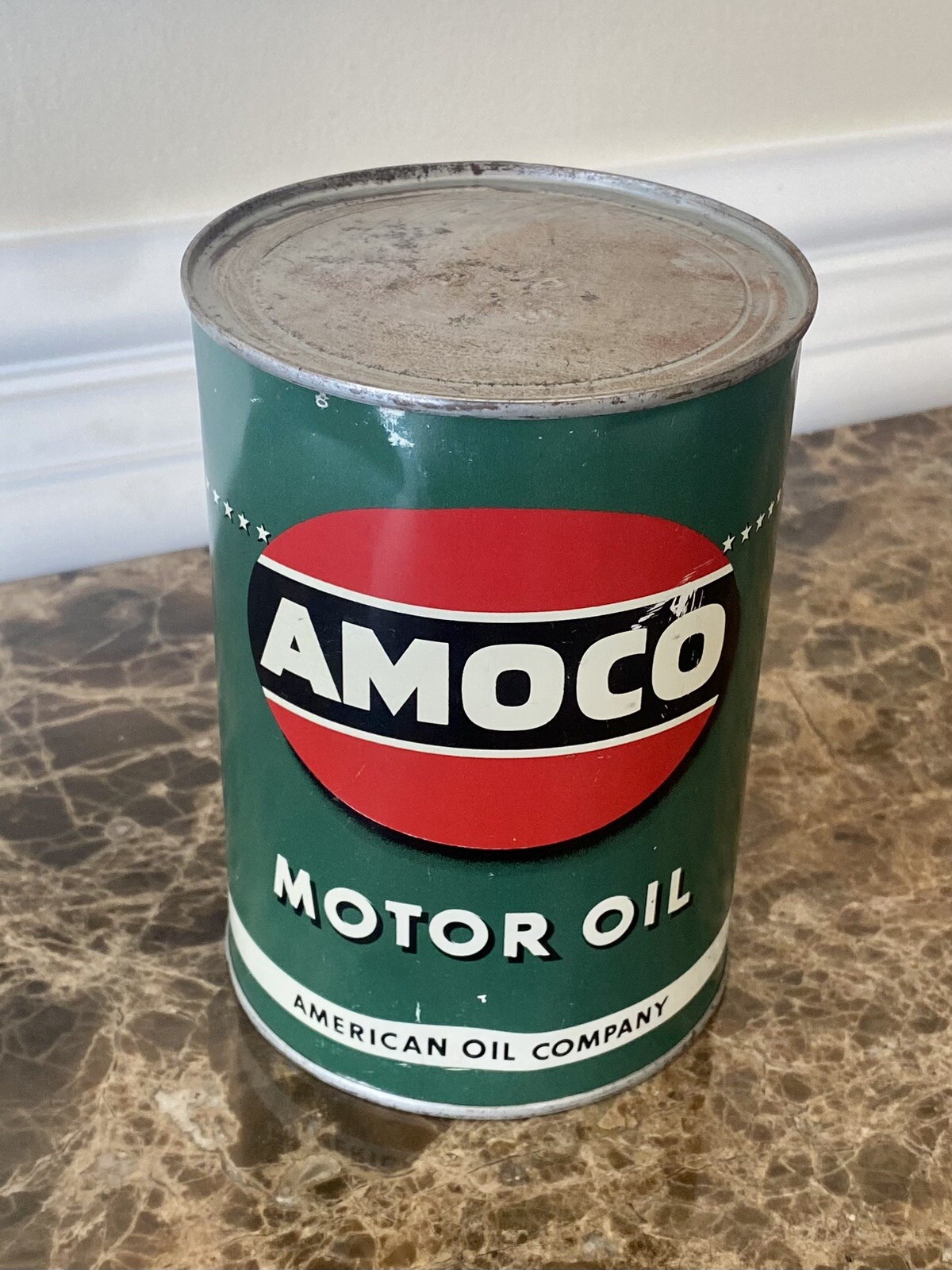 Vintage 1940’s Amoco Motor Oil Can - 1 Quart RARE Sealed Full NOS - NO ...