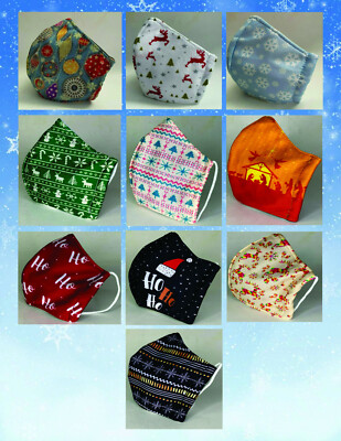 Handmade Christmas Face Masks-Reusable-Washable-Reversible w/ 2 Cotton ...