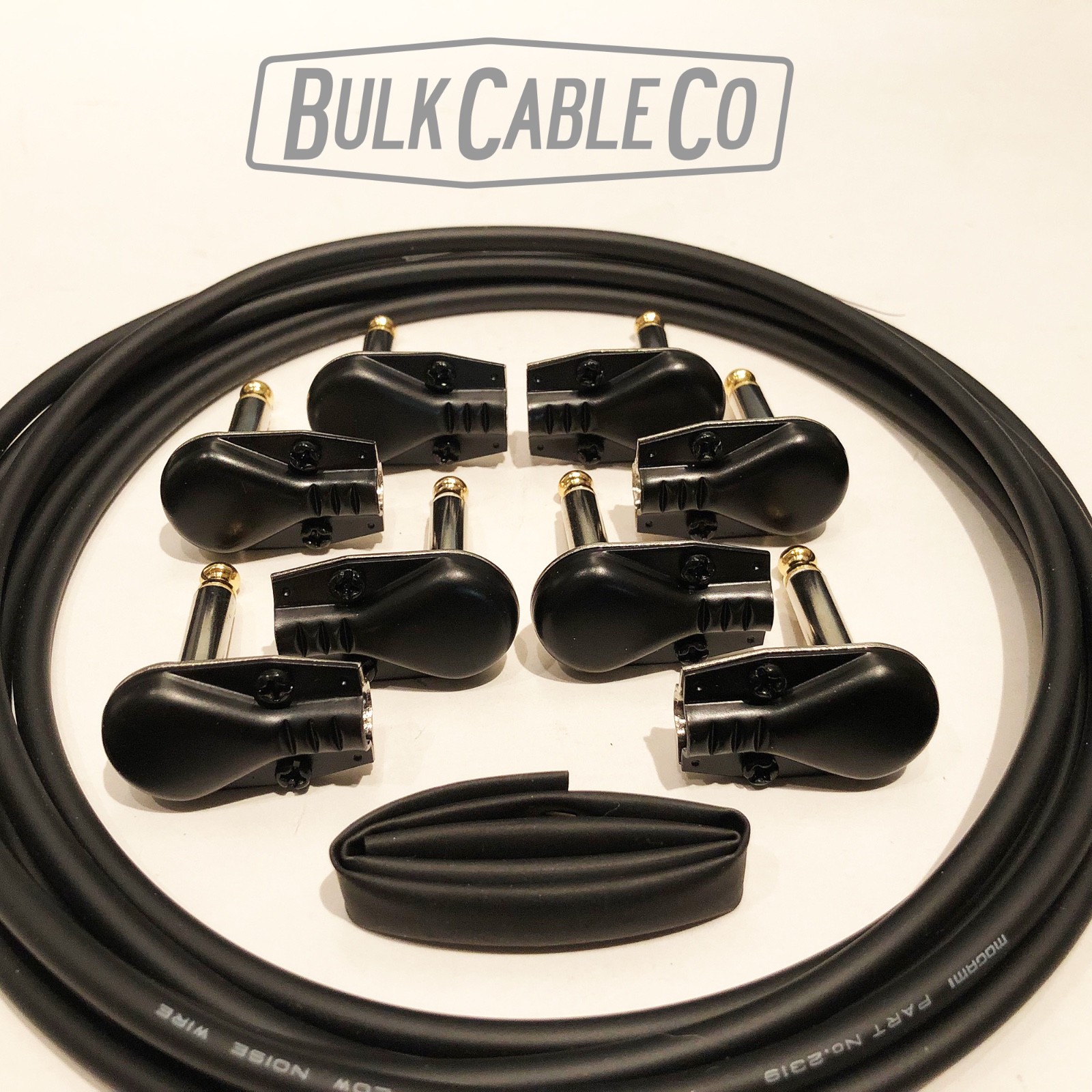 PEDAL BOARD PATCH CABLE KIT - 4 CABLES - 6' MOGAMI 2319 - 8 BLACK ...