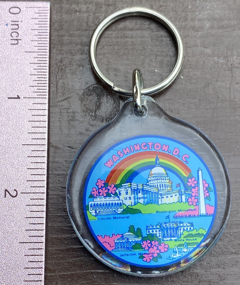 Washington DC Acrylic Key Ring with Many Landmarks Keychain Tourist ...