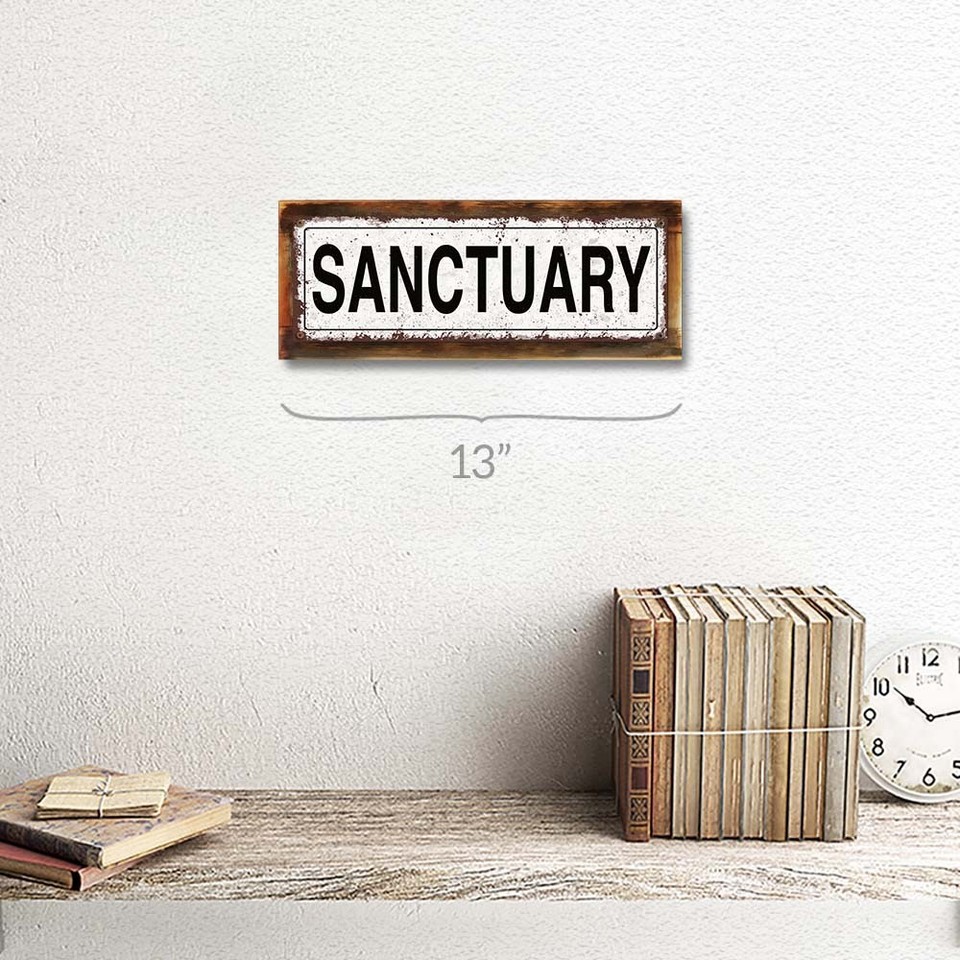 Sanctuary Metal Sign; Wall Decor for Home and Office | eBay