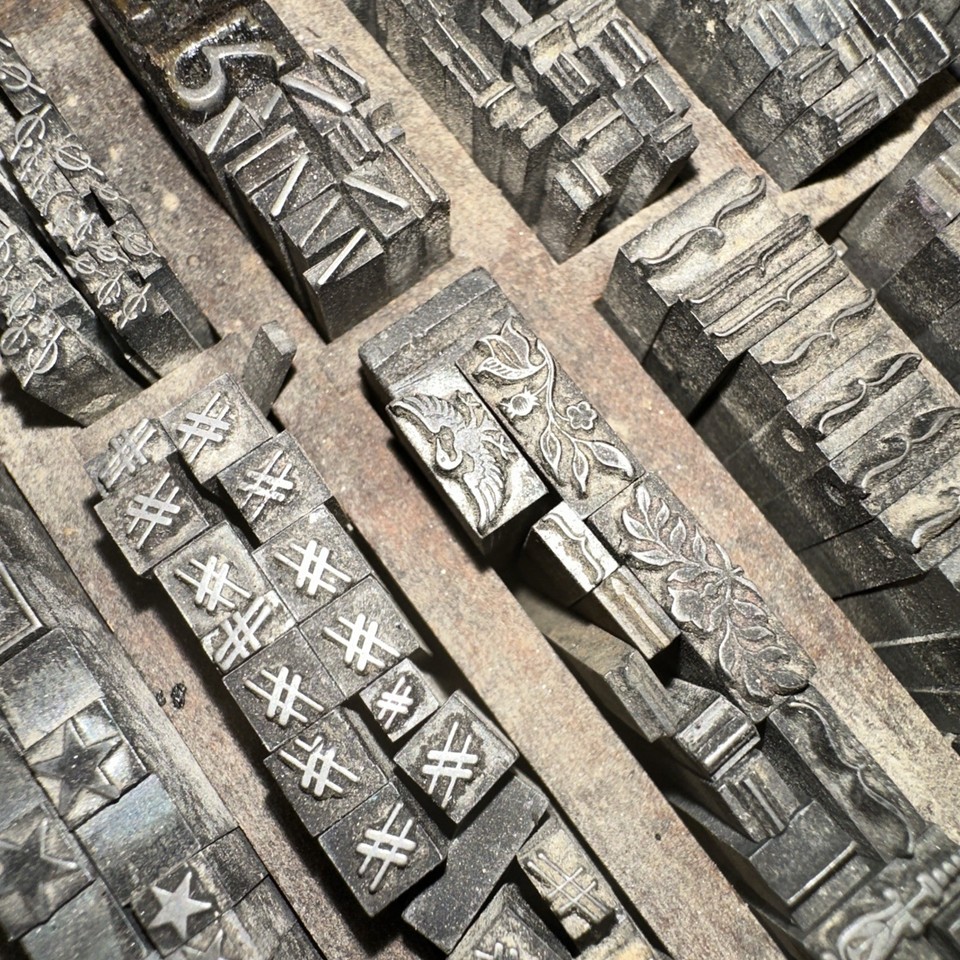 Vintage Letterpress Dingbats Variety of Designs! With Wood Box, Lead ...