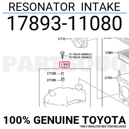 1789311080 Genuine Toyota RESONATOR INTAKE 17893-11080 | eBay
