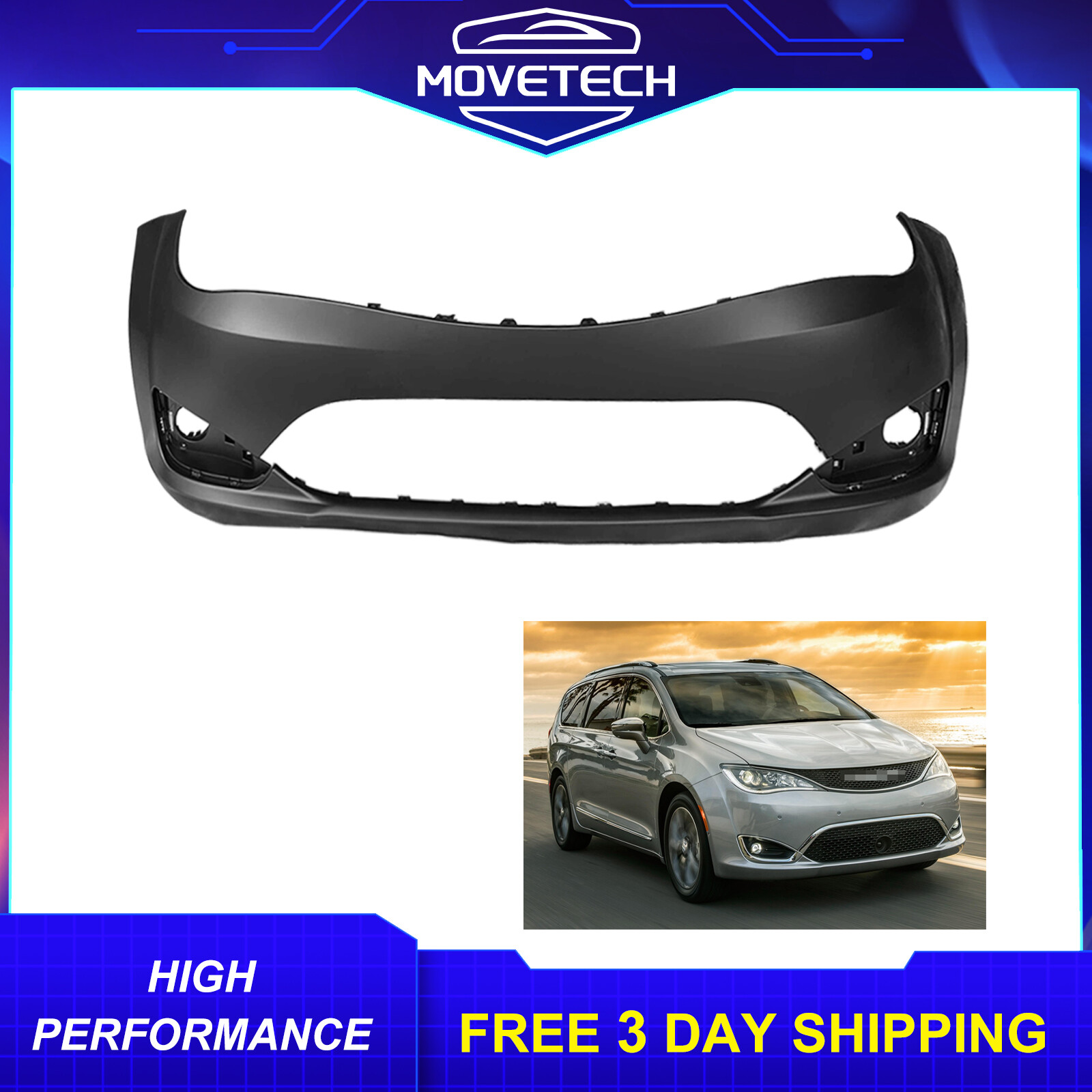 For 2017-2020 Chrysler Pacifica Front Bumper Cover Fascia Primed ...