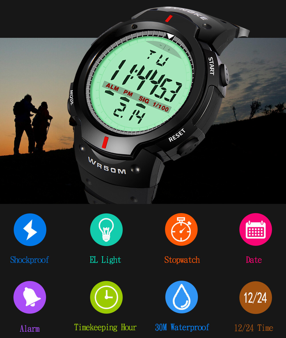 Mens Military Sports LED Large Face Digital Watch Screen Large Face | eBay