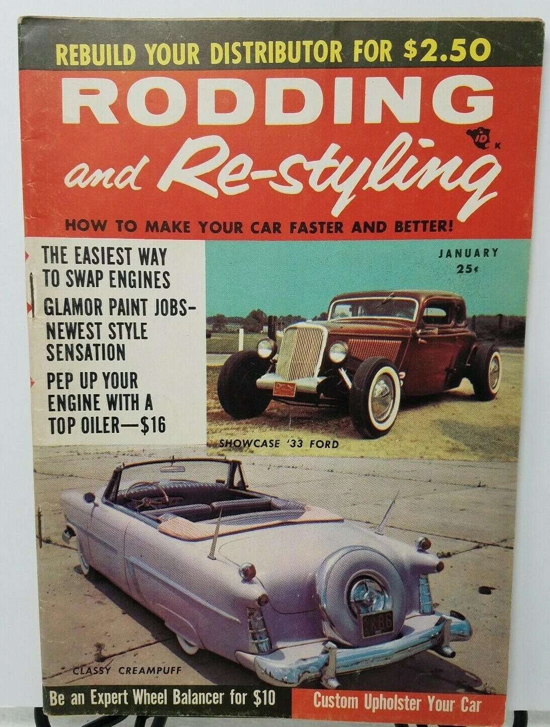 JANUARY 1957 RODDING AND RE-STYLING MAGAZINE ROD CUSTOM RAT | eBay
