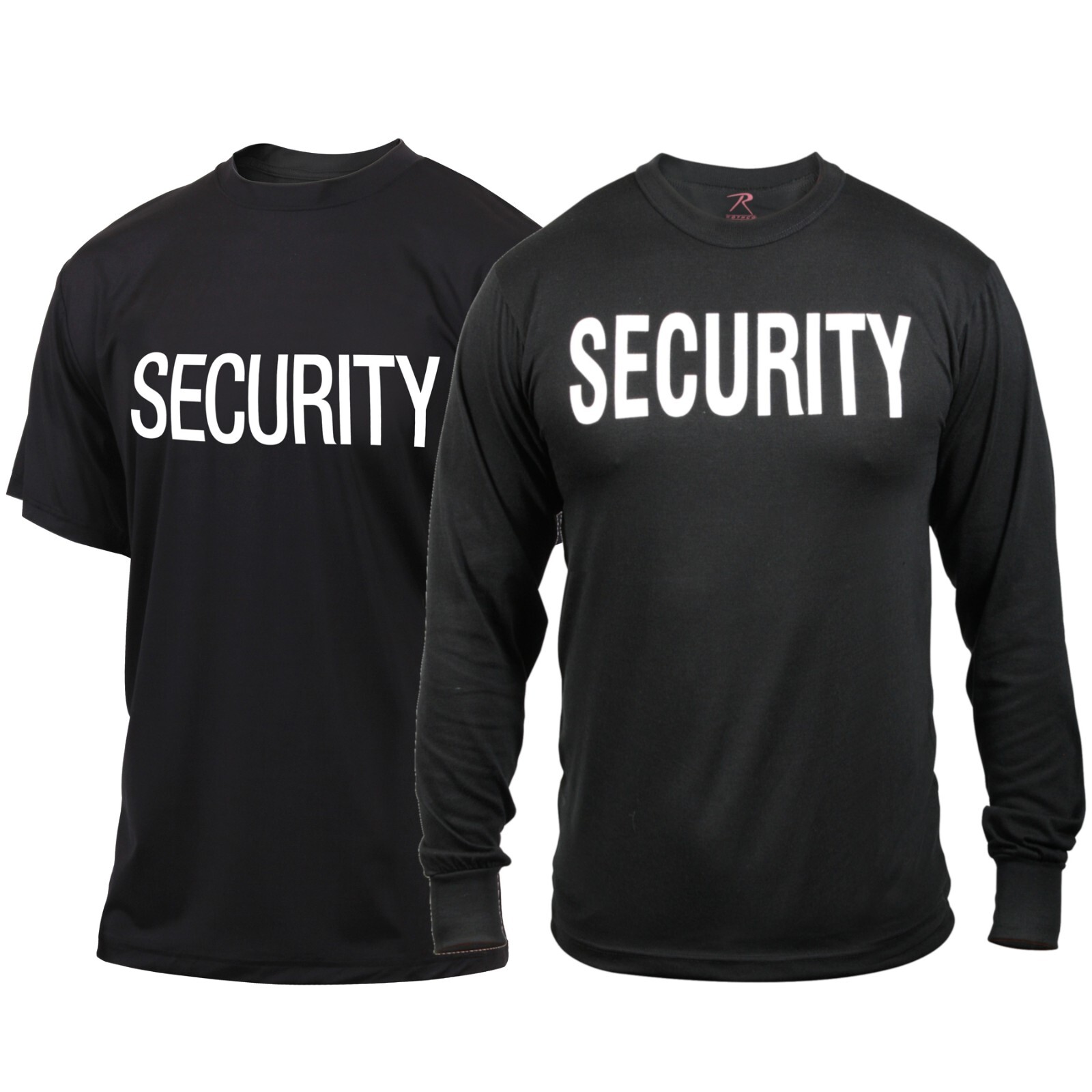 Security T-Shirt Tees Event Bouncer Staff Double Sided Black Tee Shirts ...