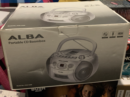 CD Player Portable Silver CD Radio Cassette recorder ALBA Brand New in ...